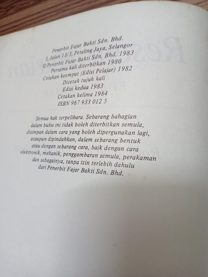 Buku Resepi Harian edisi pelajar Robaayah Hj Abdul wahab, Susan Manikam ...