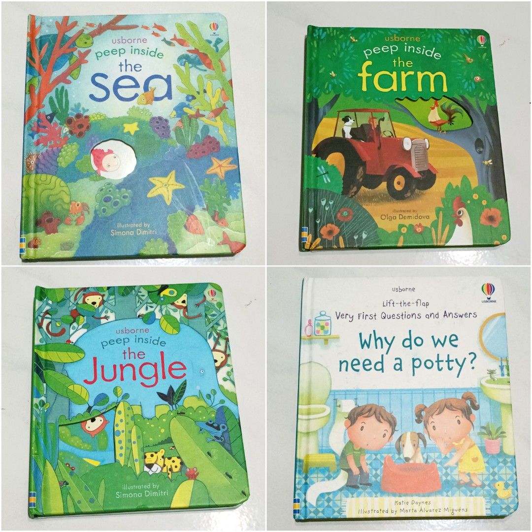 USBORNE Peep Inside dan Lift The Flap - Buku boardbook anak Farm Sea ...
