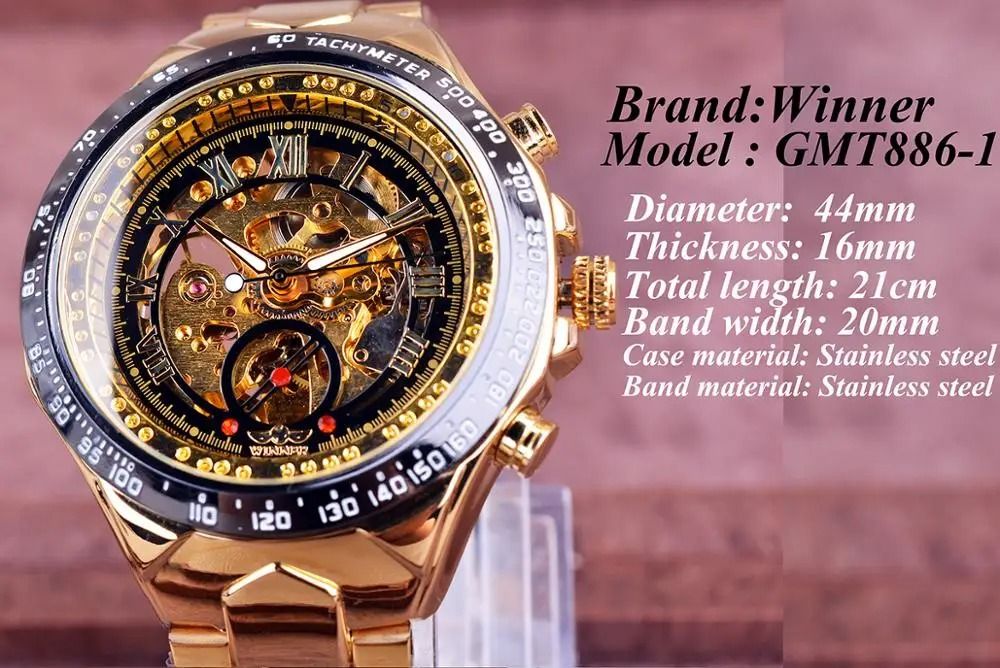 Winner Mechanical Sport Design Bezel Fashion Watch Mens Watches Top ...