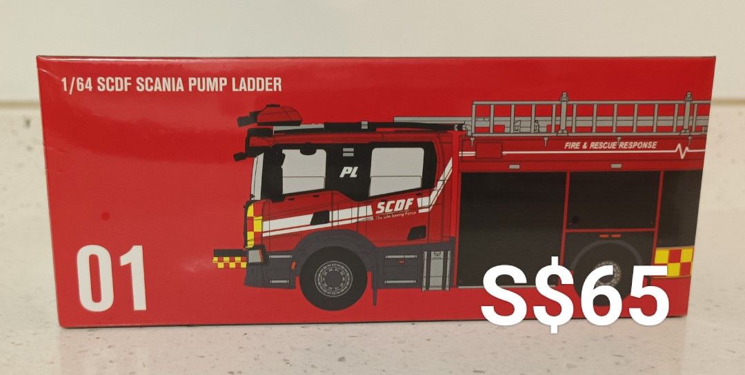 1/64 SCDF Scania Pump Ladder 15th Year Anniversary Model, Hobbies ...