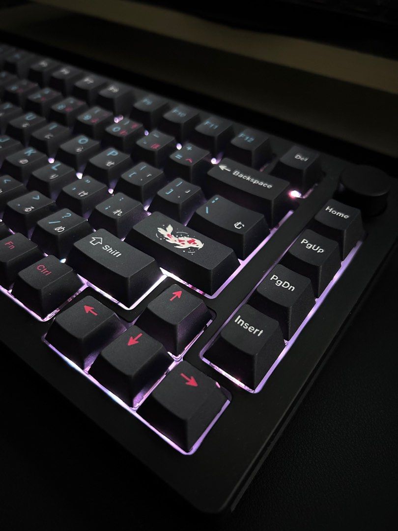 75% Custom Mechanical Keyboard (Dark Koi Keycaps) - Fully Modded ...