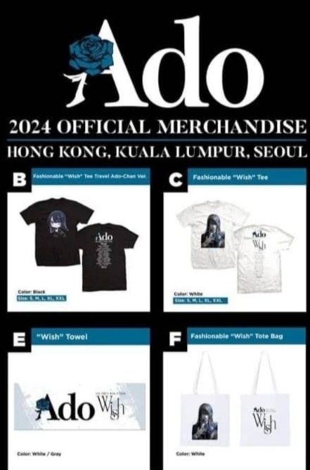 Ado 演唱會紀念品, 興趣及遊戲, 收藏品及紀念品, 明星周邊 - Carousell