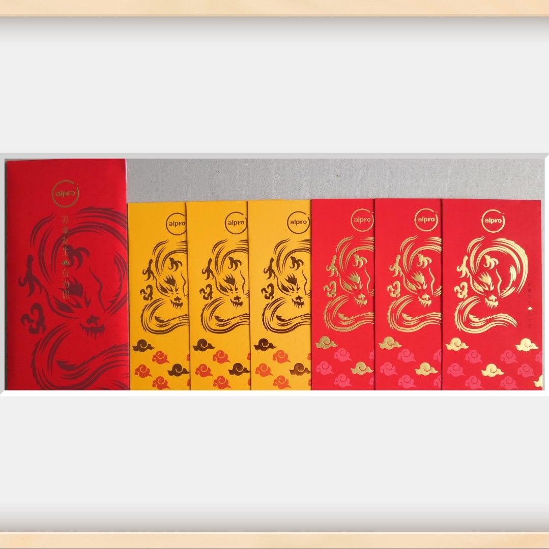 Ang Pow Packets - 2024 alpro pack of 6 pcs + 1 envelope (2 colour ...