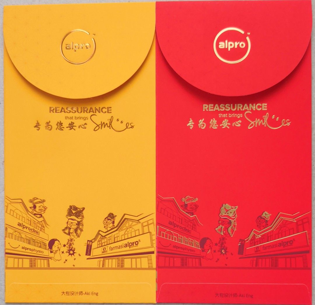 Ang Pow Packets - 2024 alpro pack of 6 pcs + 1 envelope (2 colour ...
