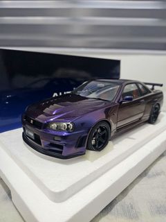 Autoart 1/18 nissan skyline gt-r gtr r34 blue diecast car model japan ...