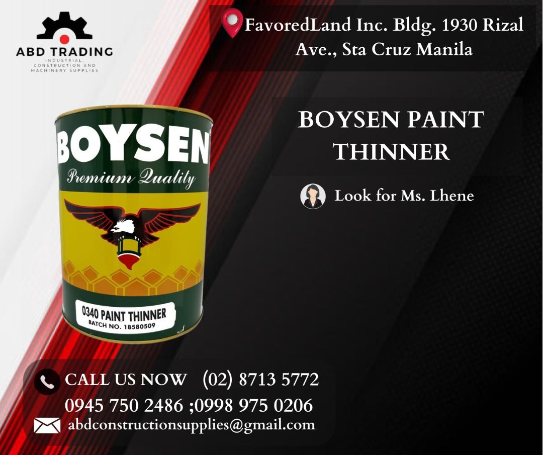 BOYSEN PAINT THINNER, Commercial & Industrial, Construction Tools ...