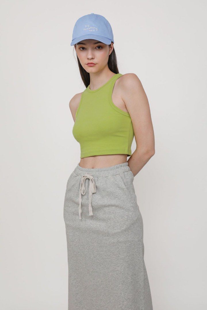 Bravo Racercut Top (Lime), Women's Fashion, Tops, Sleeveless on Carousell