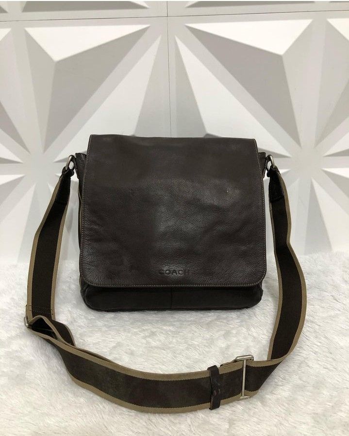 COACH FULL KULIT ASLI, Fesyen Pria, Tas & Dompet , Tas Selempang di ...