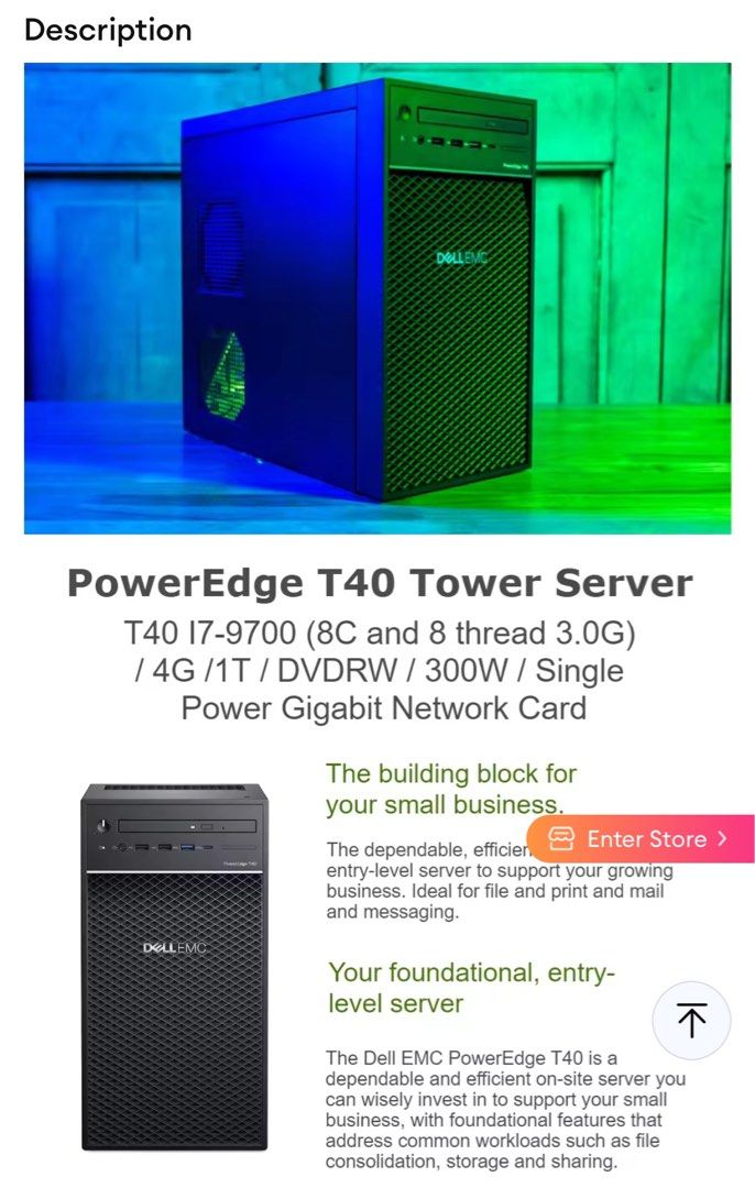 Dell EMC Server PowerEdge T40, Computers & Tech, Desktops on Carousell