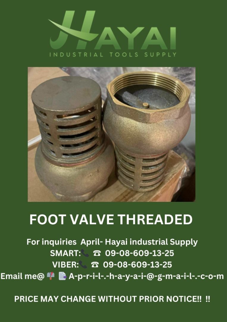 Foot valve threaded, Commercial & Industrial, Construction Tools ...