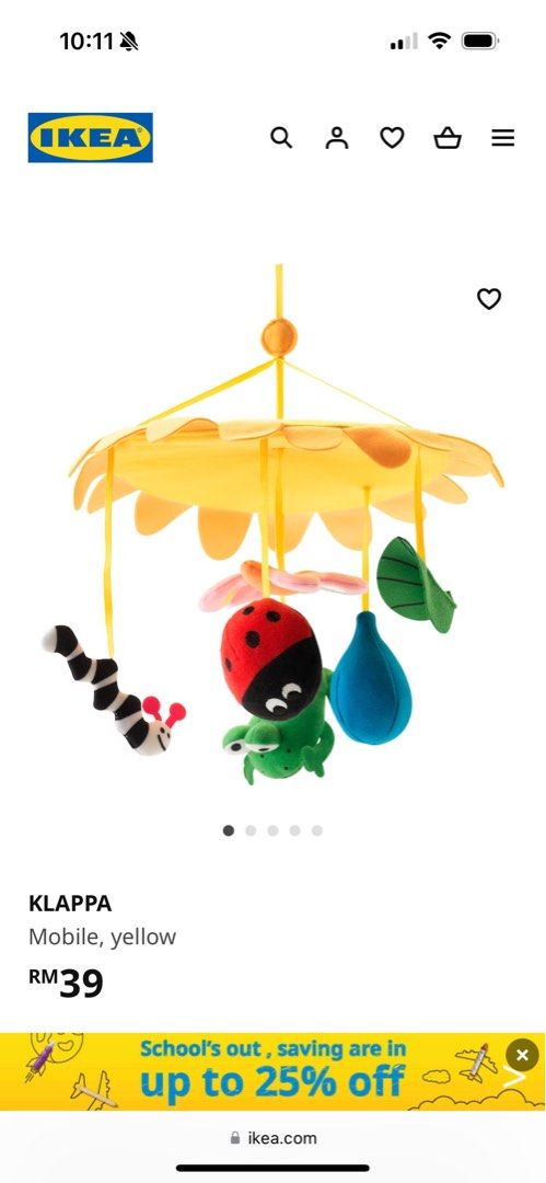 Ikea klappa soft toy hanging, Babies & Kids, Going Out, Other Babies ...