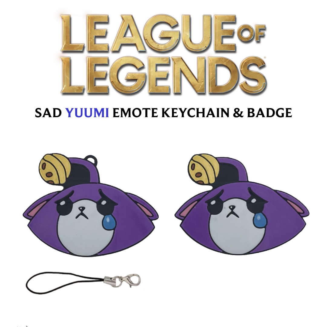 League of Legends Sad Yuumi Emote Keychain/Charm & Badge, Hobbies ...