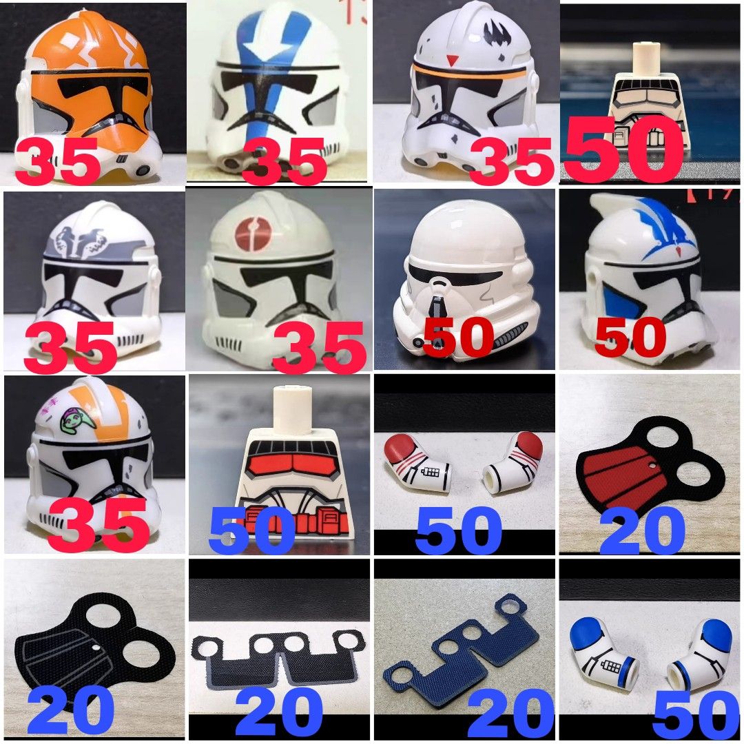Lego Star wars GCC Custom Helmet Torso Pauldron Waist Arm 501st 212th ...