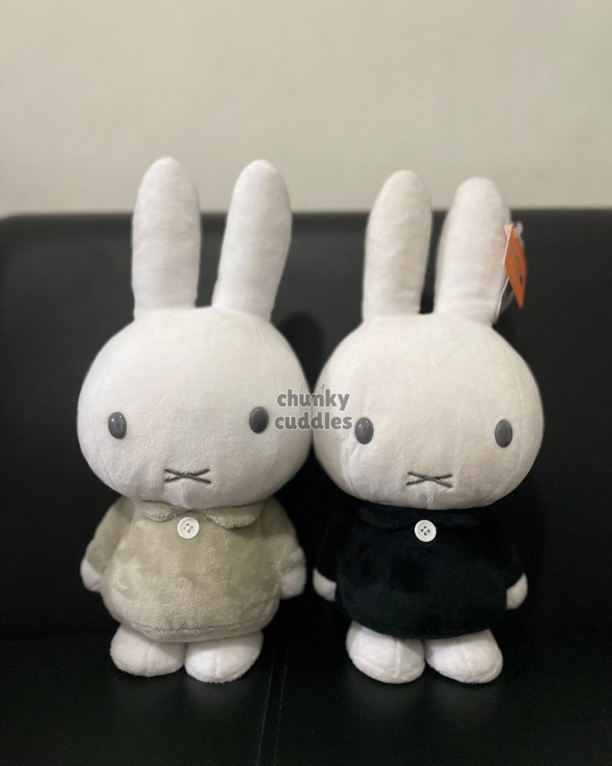 Miffy Monotone Plush (Black/Grey) Original Taito, Hobbies & Toys, Toys & Games on Carousell