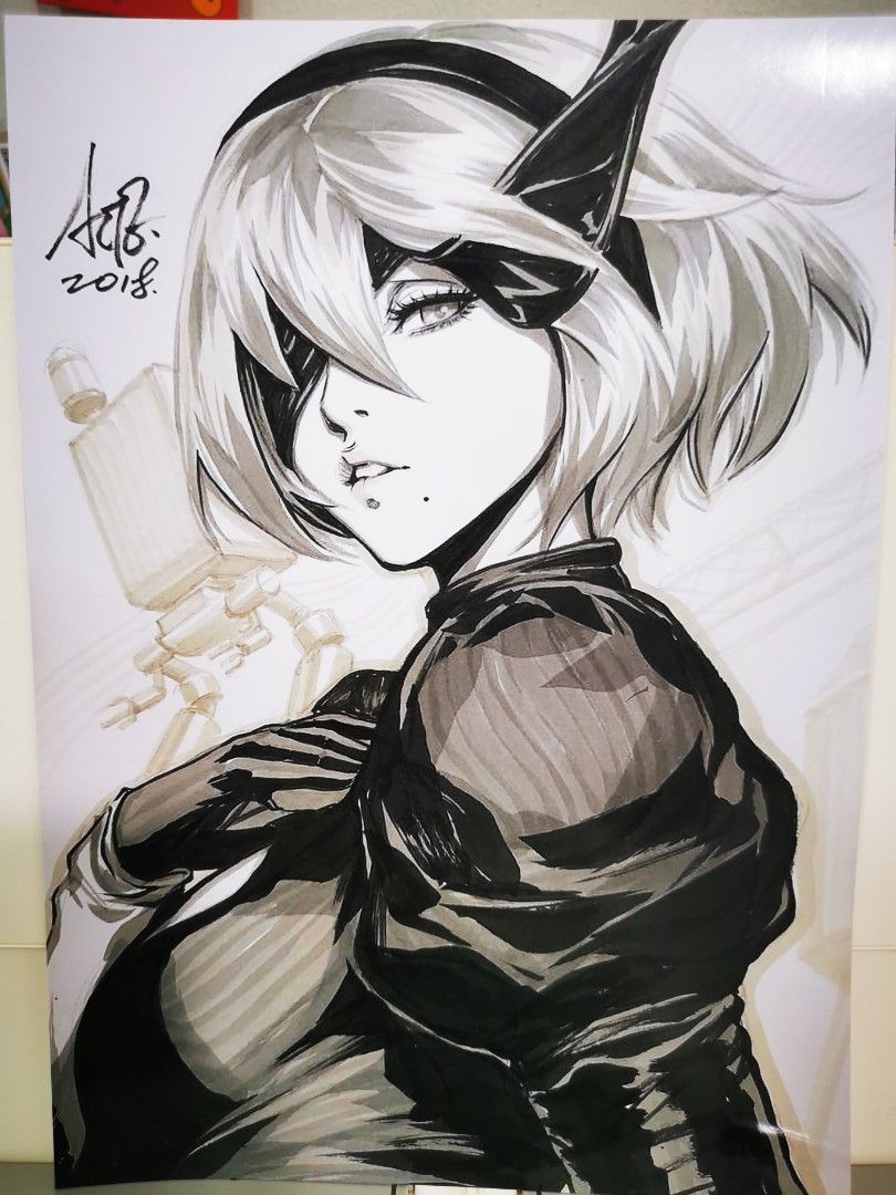 Nier Automata 2B Poster, Hobbies & Toys, Collectibles & Memorabilia ...