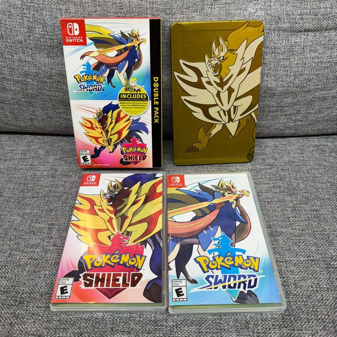 Pokemon Sword and Shield Double Pack with rare steelbook switch game ...