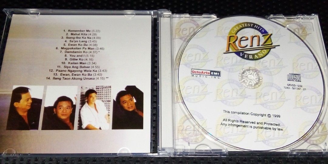 Renz Verano - Greatest Hits CD, Hobbies & Toys, Music & Media, CDs ...