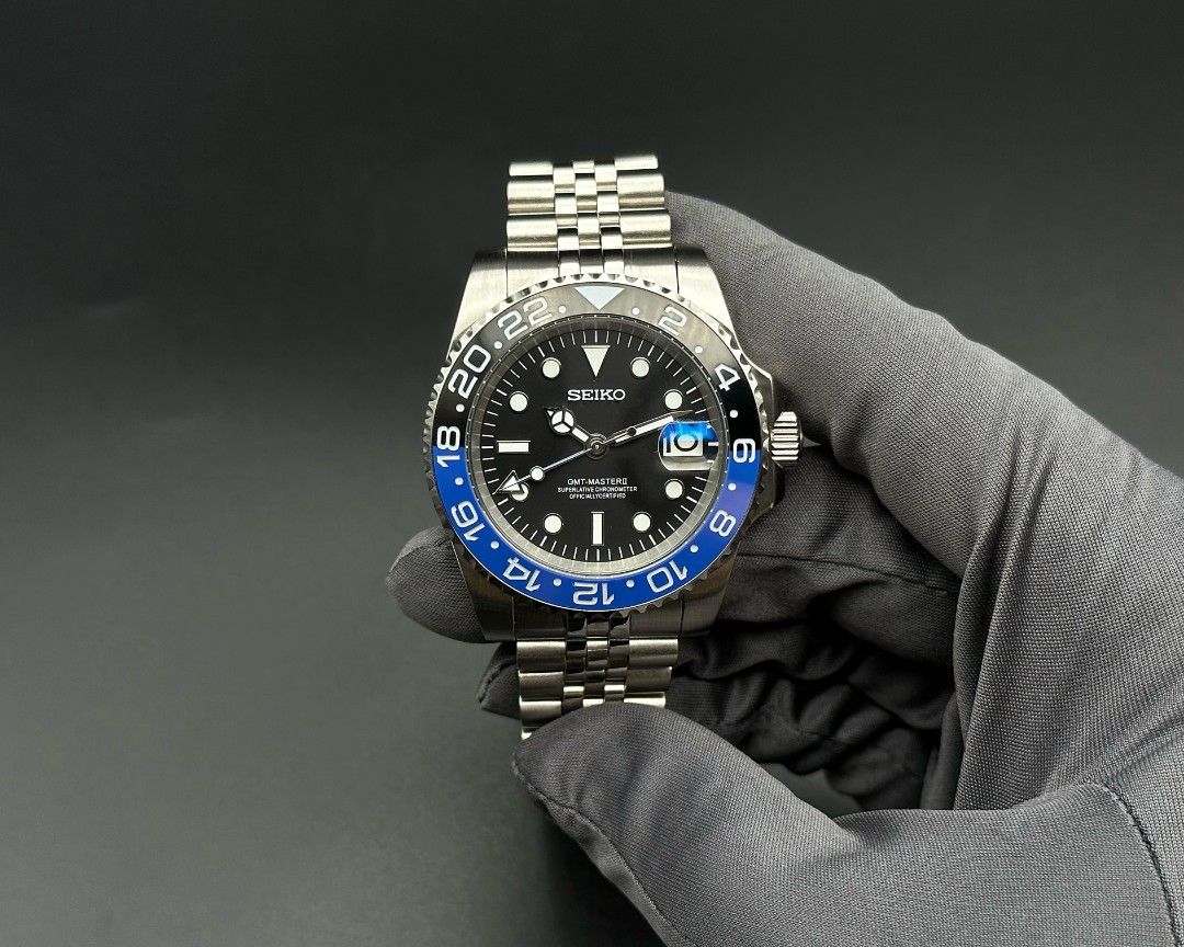 Seiko Batman GMT master II mod, Men's Fashion, Watches & Accessories ...