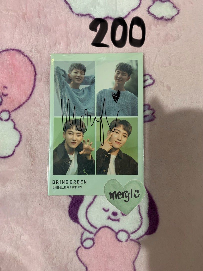 Seventeen SVT Hoshi Bring Green Photo Sticker, Hobbies & Toys ...