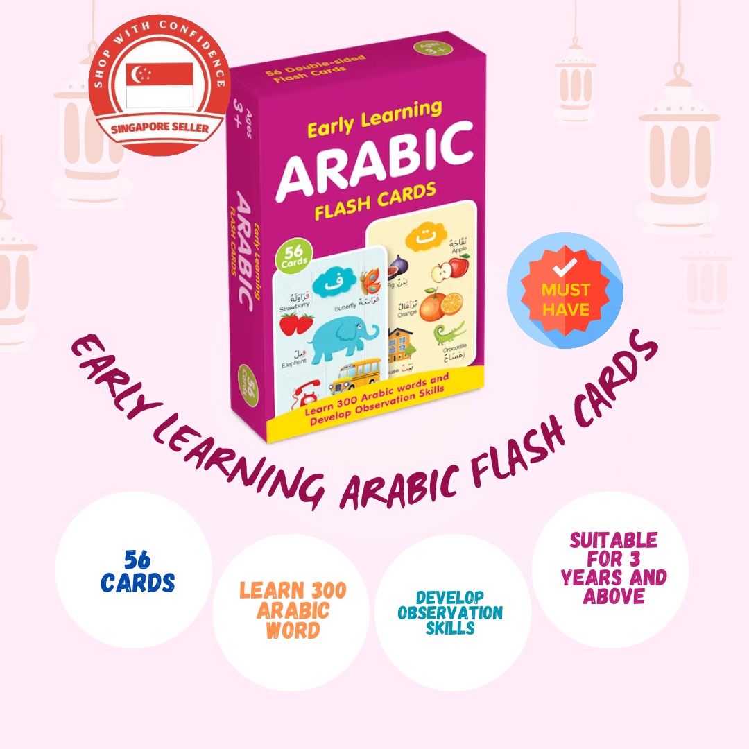 (SG SELLER) EARLY LEARNING ARABIC FLASH CARDS (Suitable for 3 Years and ...