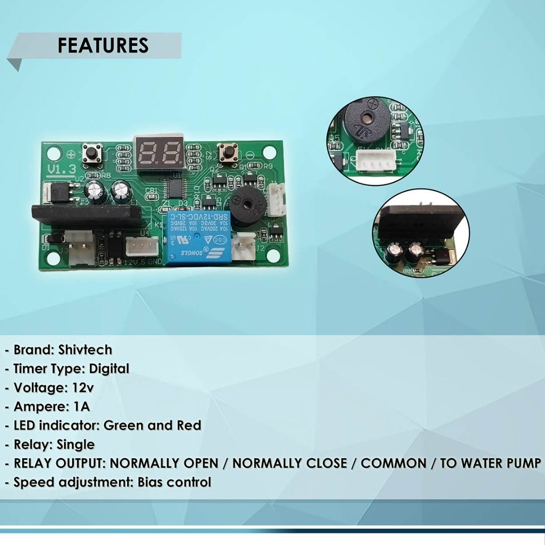 SHIVTECH WATER TIMER, 12V 2 DIGIT DIGITAL TIMER, FOR AUTOMATIC WATER ...