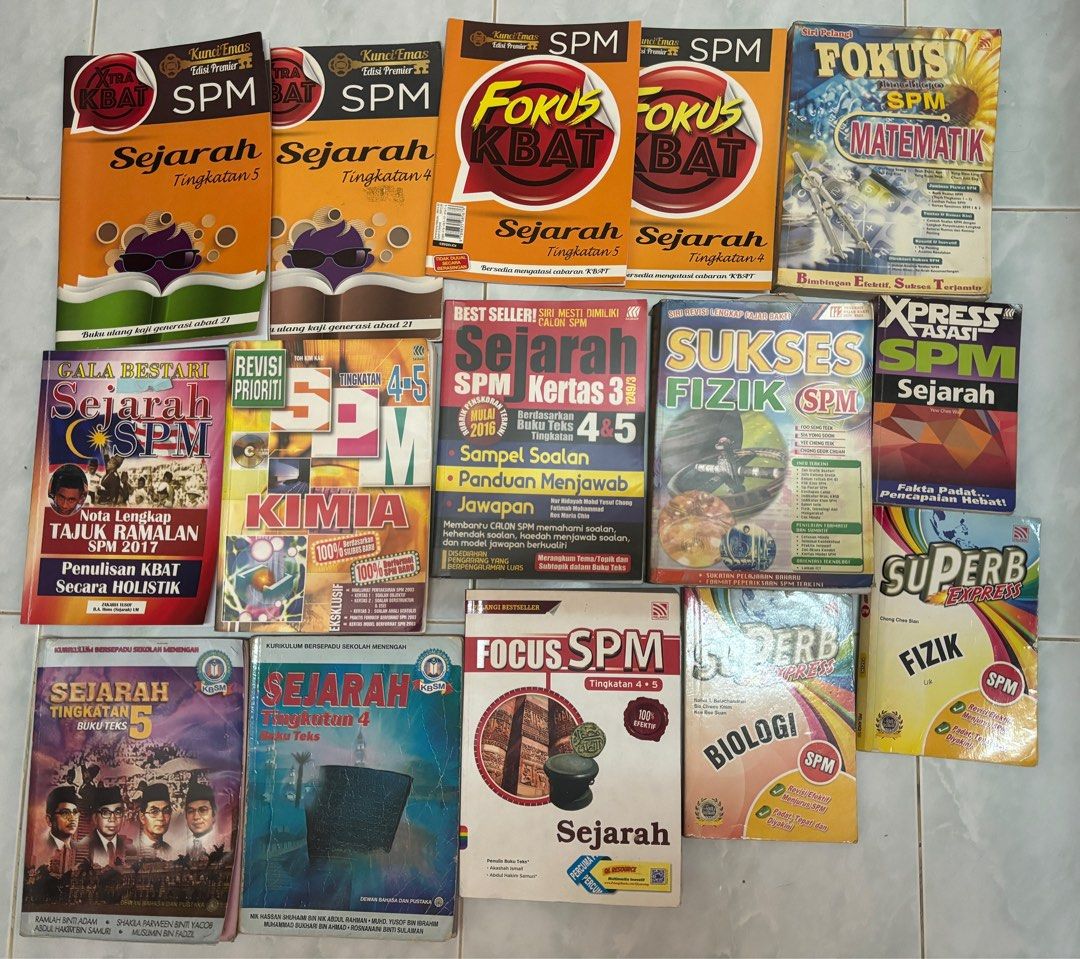SPM Textbook Reference Books Bahasa Melayu Sejarah Fizik Biologi Kimia ...