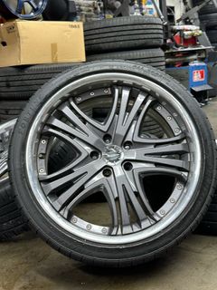 Sport Rim ori work 2 pieces weld 17 pcd100, Auto Accessories on Carousell