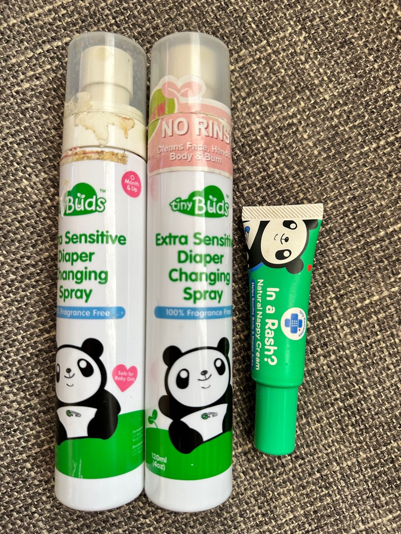 Tiny buds diaper changing spray and nappy cream, Babies & Kids, Bathing ...