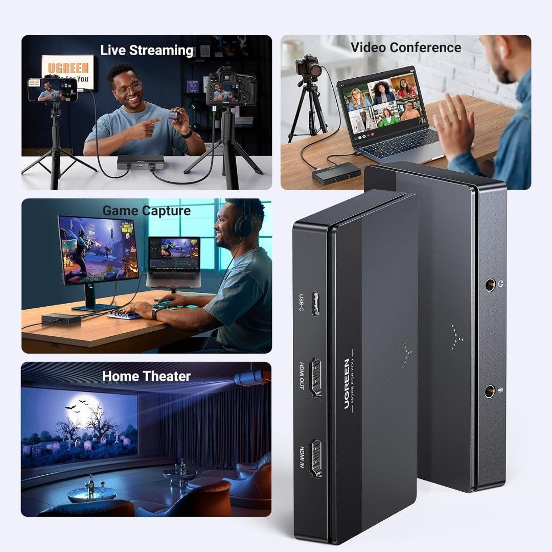 UGREEN 4K Video Capture Card, Full HD 1080P 60FPS USB/Type-C HDMI video ...