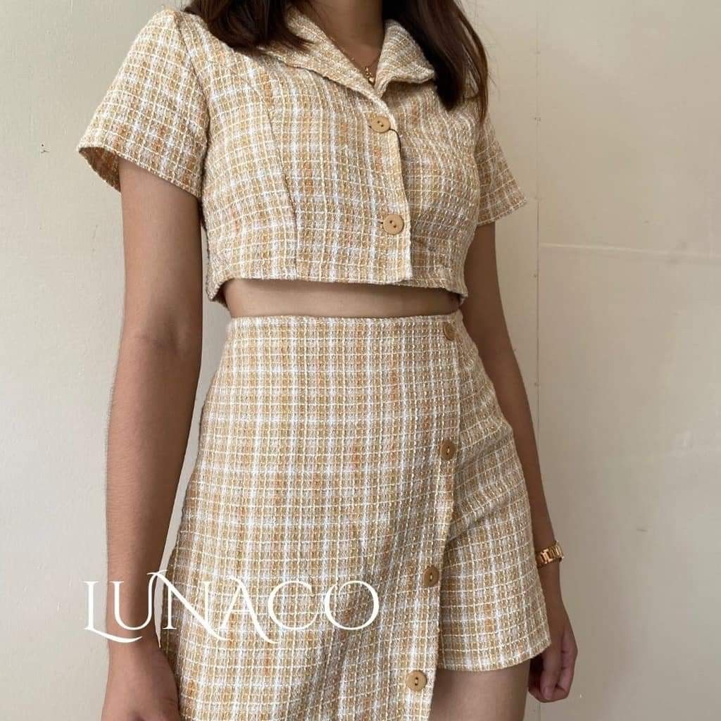 Yellow tweed coords, Women's Fashion, Dresses & Sets, Sets or ...