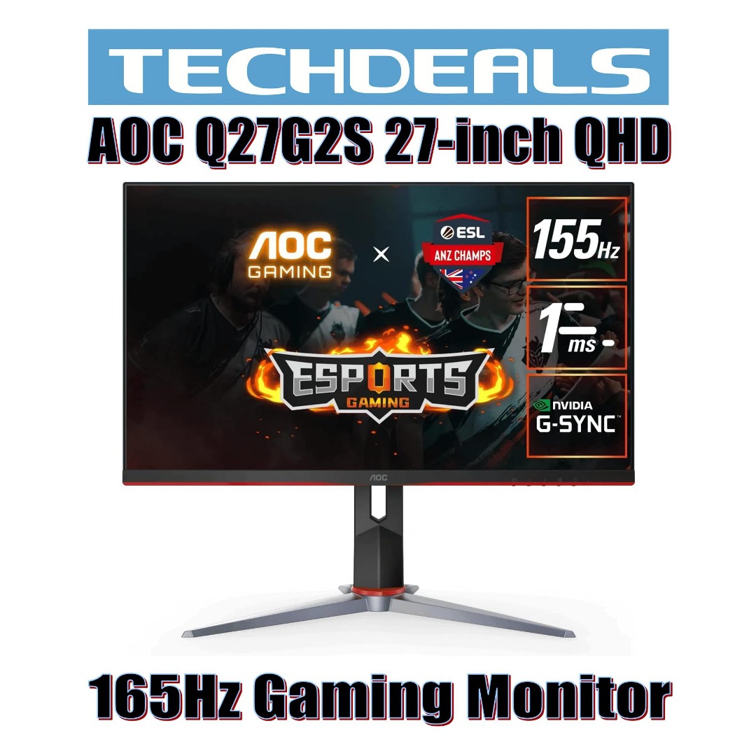 AOC Q27G2S 27-inch QHD 165Hz Gaming Monitor, Computers & Tech, Parts ...