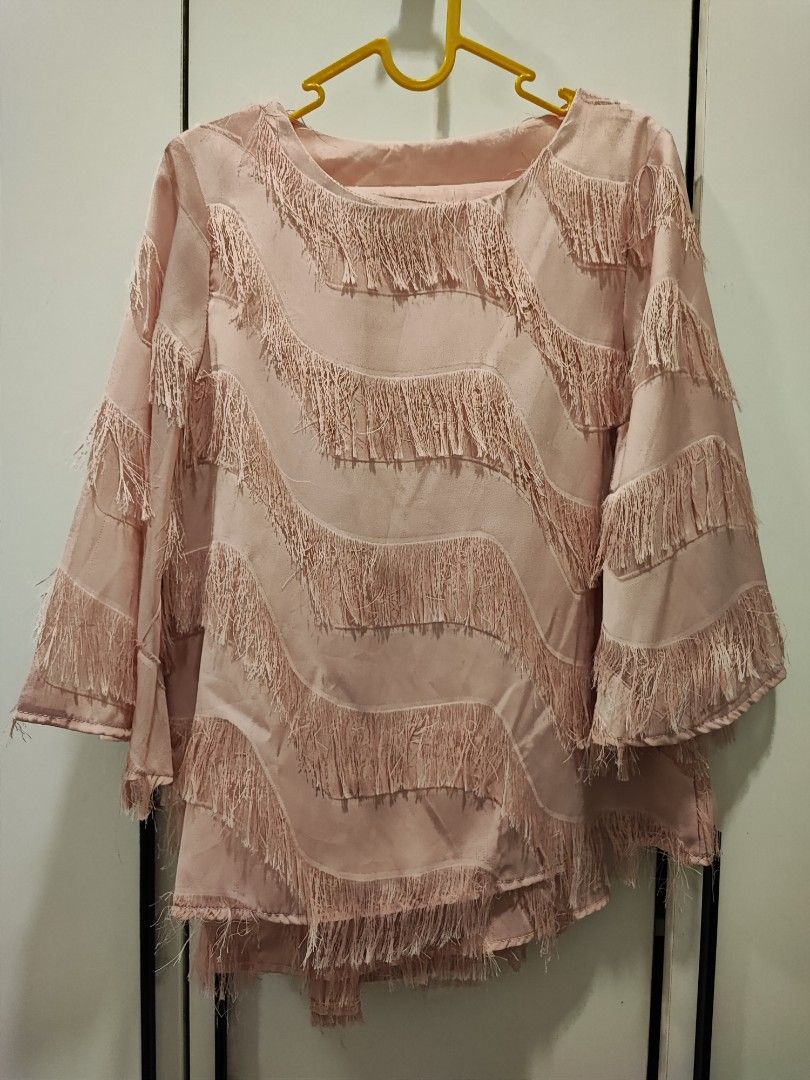 Baju raya baju kurung pink glam, Women's Fashion, Dresses & Sets ...