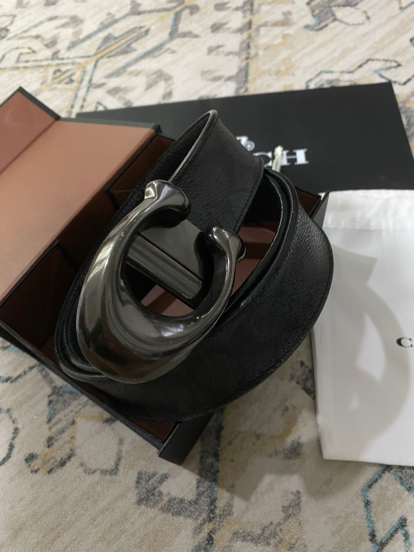 COACH SIGNATURE BUCKLE REVERSIBLE BELT, Men's Fashion, Watches ...