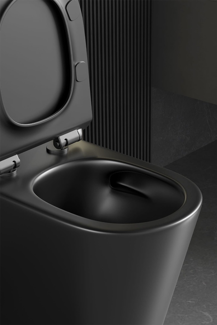 EACO T933 Matte Black toilet bowl, Furniture & Home Living, Bathroom ...