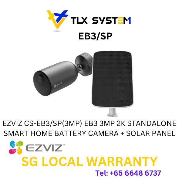 EZVIZ EB3/SP 3MP 2K Standalone Outdoor Full Color Battery Powered Smart Home Wi-Fi CCTV Camera ...