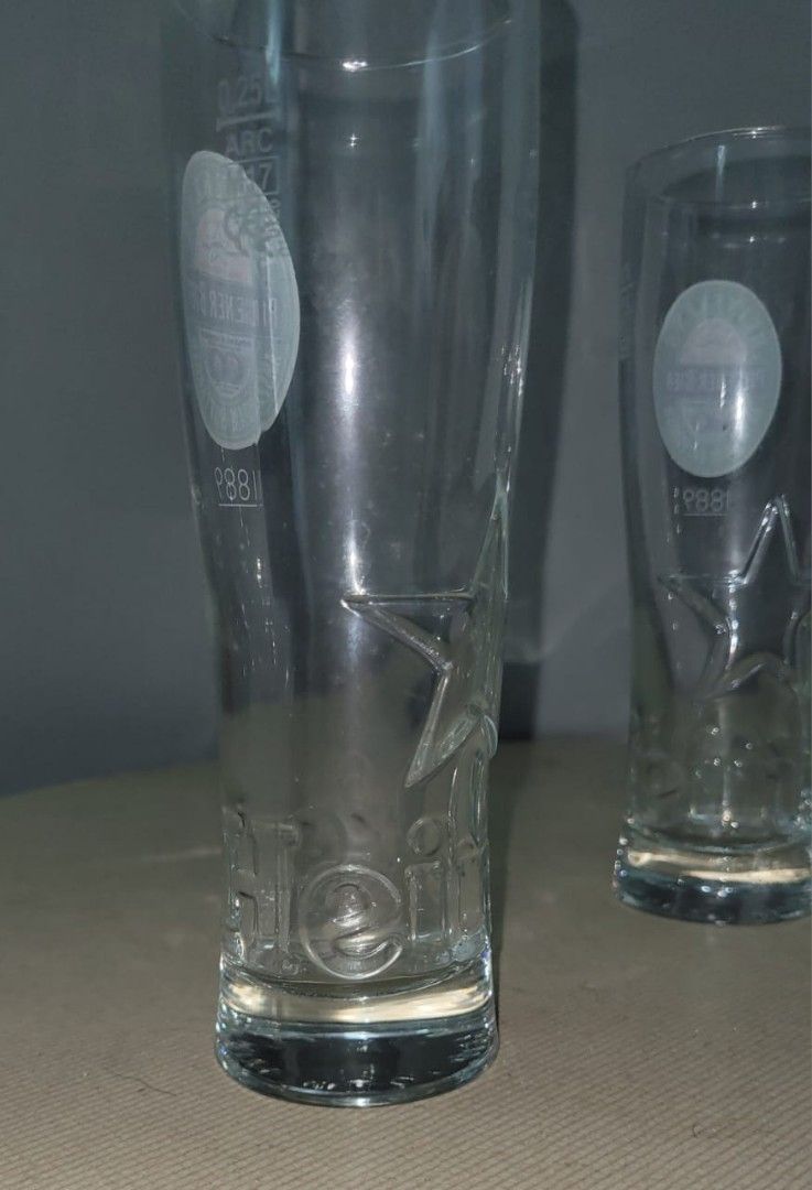 Heineken pilsner bier glass cup 4, Hobbies & Toys, Collectibles ...
