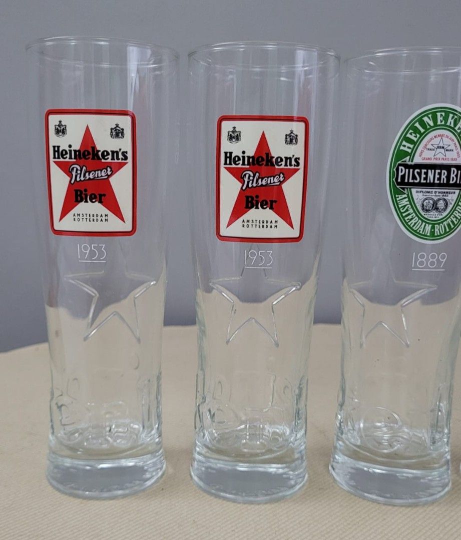 Heineken pilsner bier glass cup 4, Hobbies & Toys, Collectibles ...