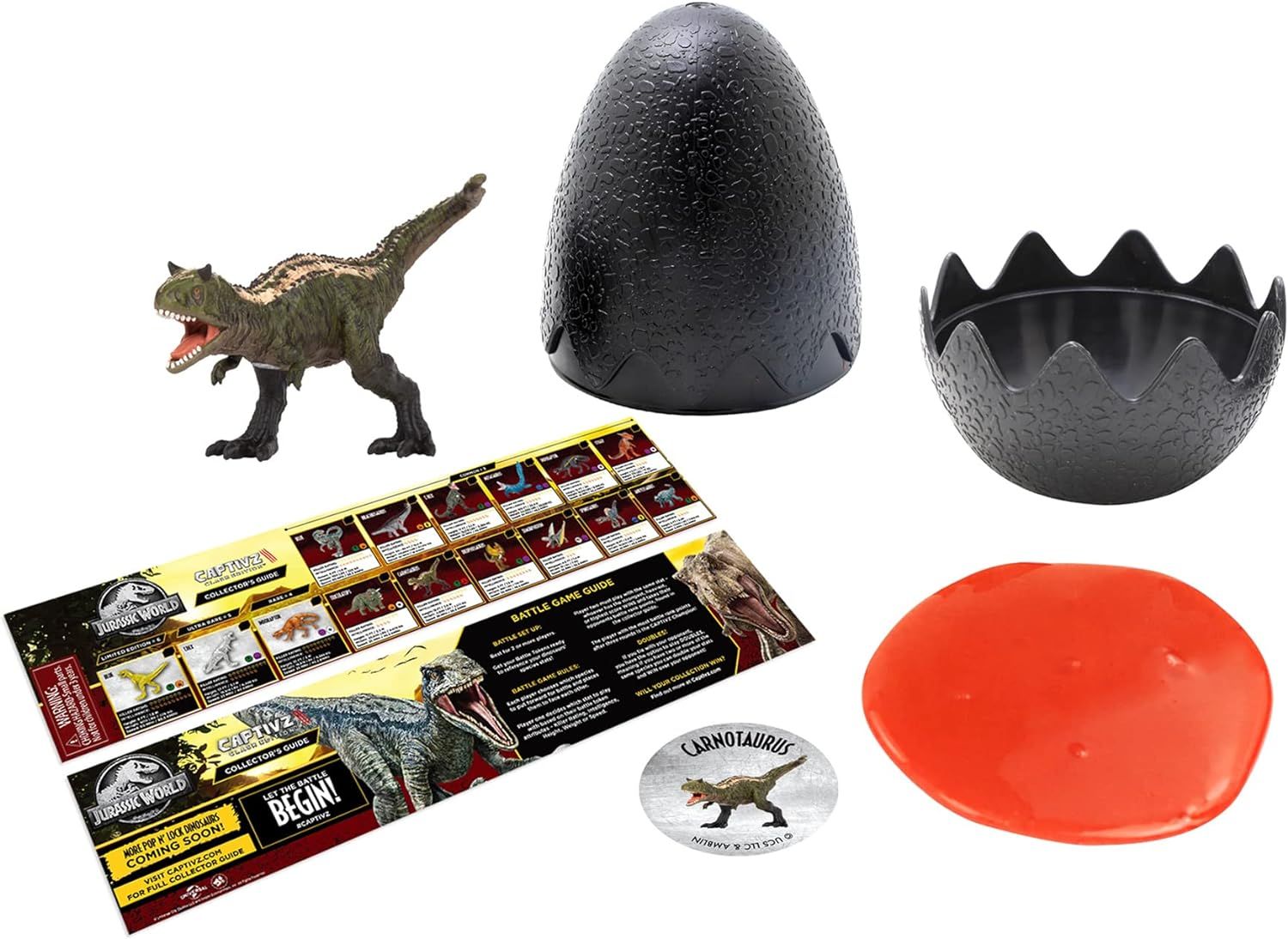 Jurassic World CAPTIVZ Clash Edition Slime Egg - 3 Pack Dinos in Slime ...