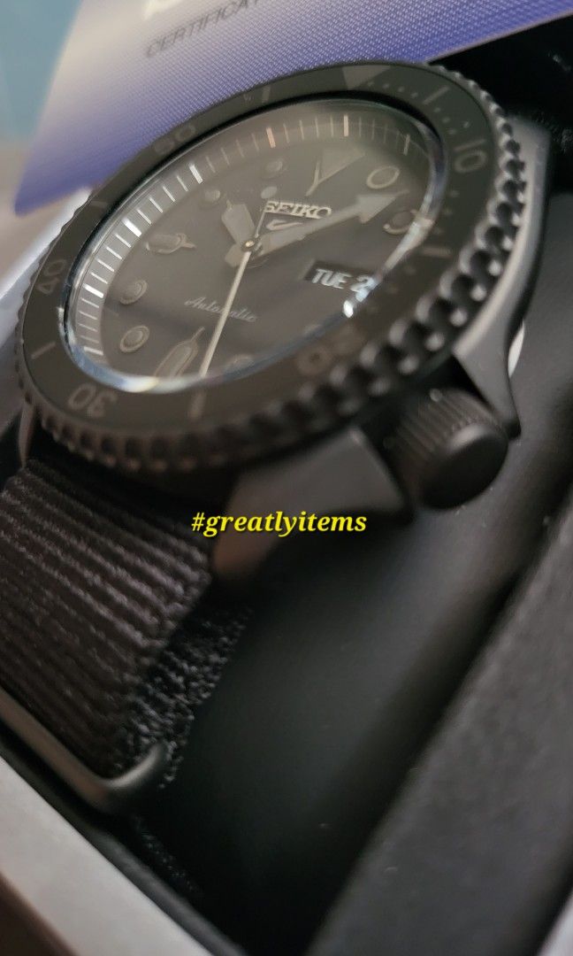 Original SEIKO 5 SPORTS SJX Sense Style Camouflage Military Green Automatic Black Strap SRPJ37K1 ...