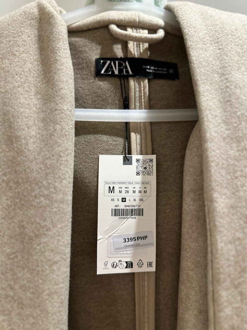 ORIGINAL Zara Soft Coat with Hood Size M (NOT INSPIRED), Women's ...