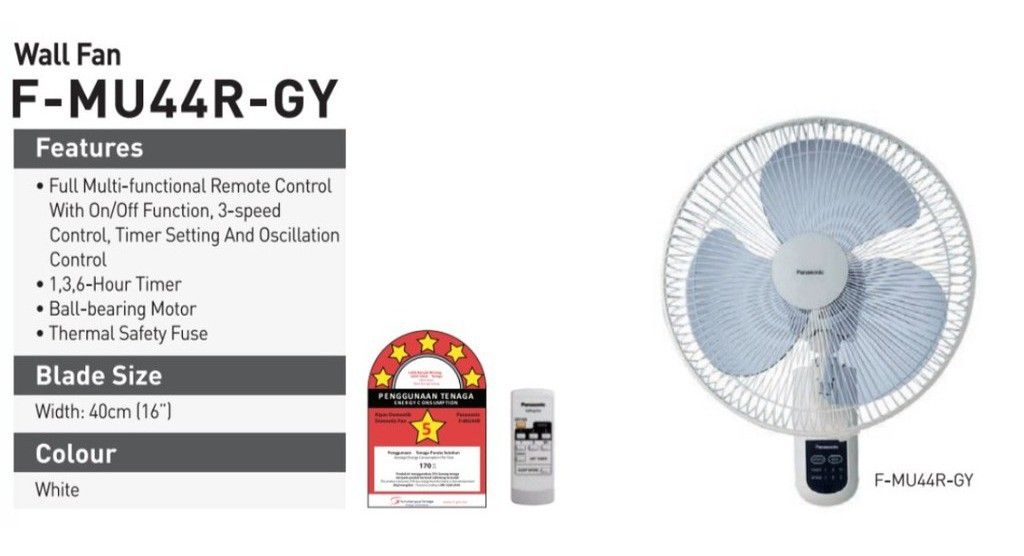 Panasonic Wall Fan Remote Control (16"/40cm), Furniture & Home Living ...