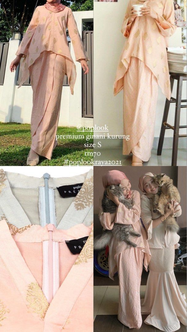 Poplook Premium Kurung, Women's Fashion, Muslimah Fashion, Baju Kurung ...