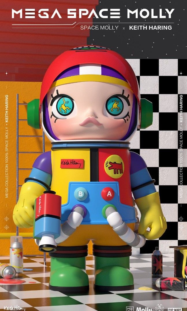 PopMart 1000% Keith Haring Mega Space Molly, Hobbies & Toys, Toys ...
