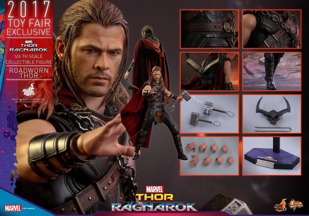[RARE} Hot Toys MMS416 - THOR: RAGNAROK ROADWORN THOR 1/6TH SCALE ...