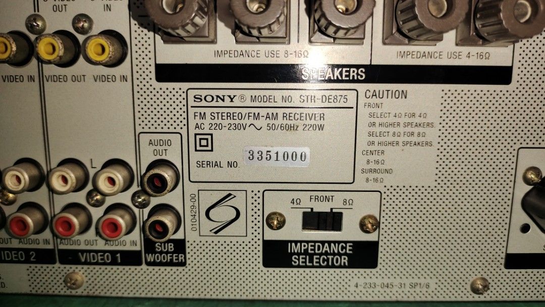 SONY AVR Amplifier, TV & Home Appliances, TV & Entertainment ...