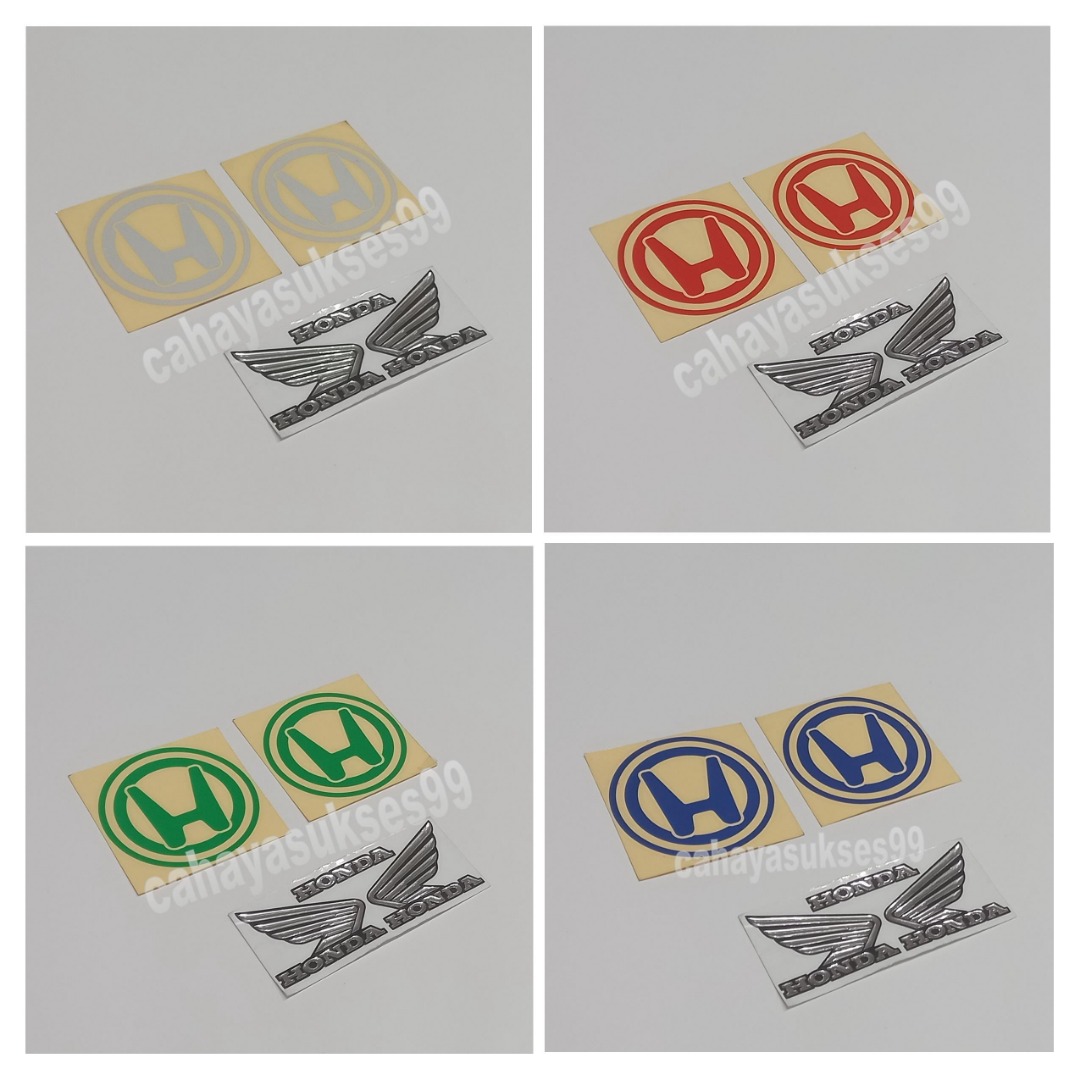 Sticker MOTOR Timbul Sayap Honda SILVER 12cm x 4,5cm KECIL Emblem ...