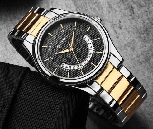 Titan Men's Multifunction Karishma: Two-Tone Steel Elegance Watch ...