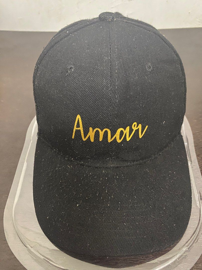 Topi hitam nama AMAR, Men's Fashion, Watches & Accessories, Cap & Hats ...