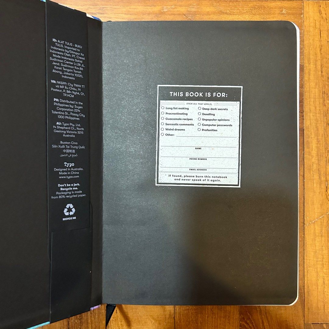 Typo A5 Flower Pattern Notebook/Journal, Hobbies & Toys, Stationery ...