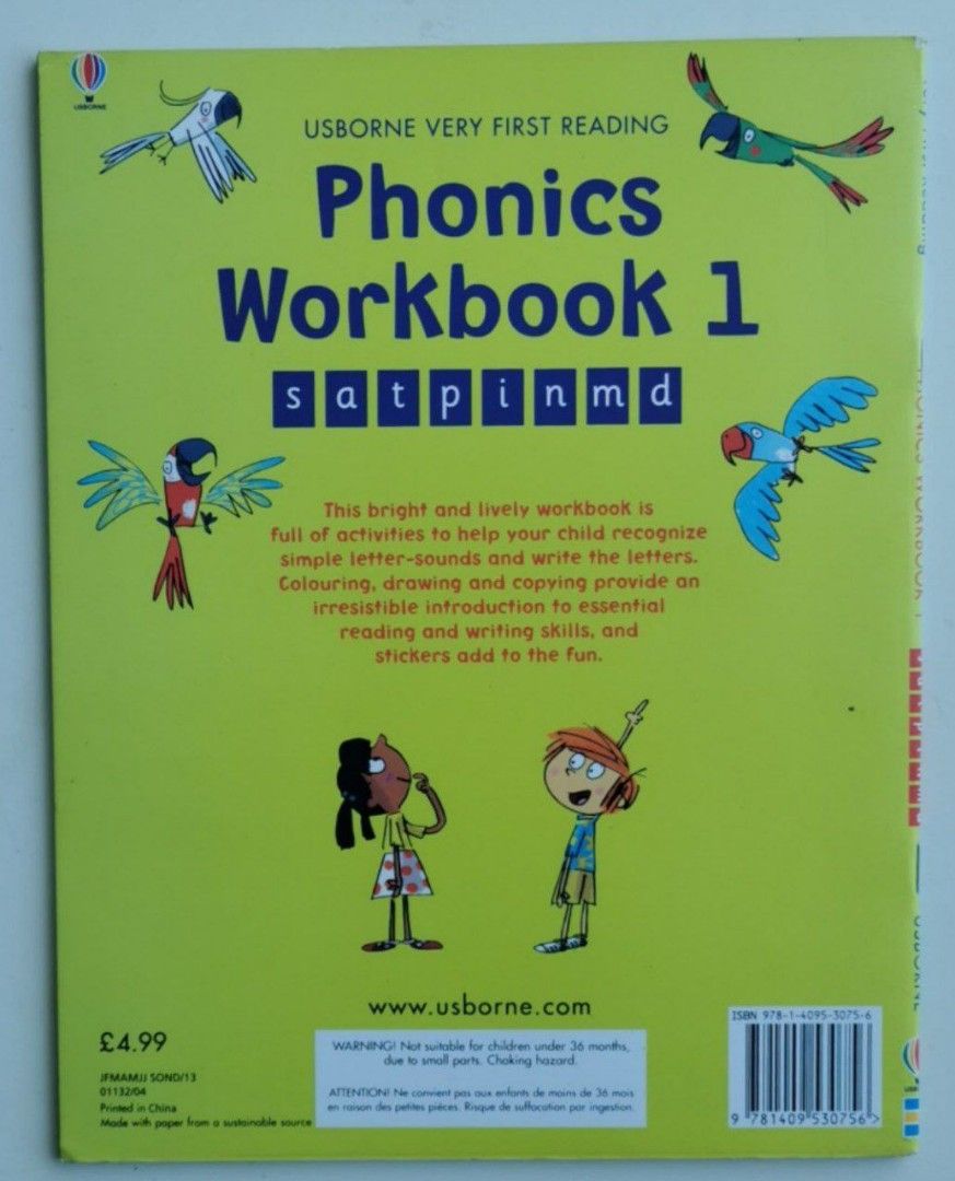 Usborne very first reading Phonics workbook 1 Some stickers used ...